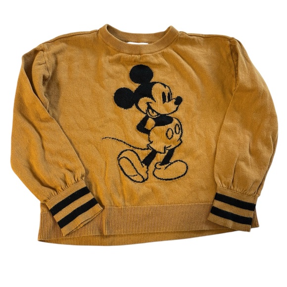 Disney | Shirts & Tops | Disney Kids Mickey Mouse Mustard Sweater ...
